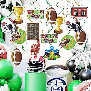EASY JOY 30 PCS Football Hanging Swirl Decorations Football Birthday Party Decorations Football Decorations Football Themed Party Supplies