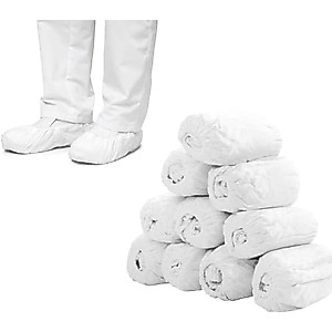 Oriflame Shoe Covers Disposable Non Slip for Indoors, 100 Pack (50 Pairs) Sneaker Boot Covers, White Shoe Protectors Non-slip, Durable Shoe Booties Cover One Size Fits All, White