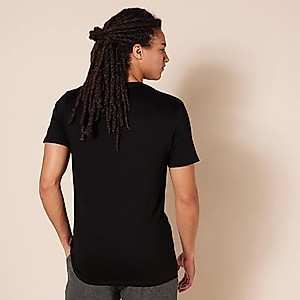 Amazon Essentials Men's Crew Neck T-Shirts, Pack of 6, Versatile Basics, Large, Black