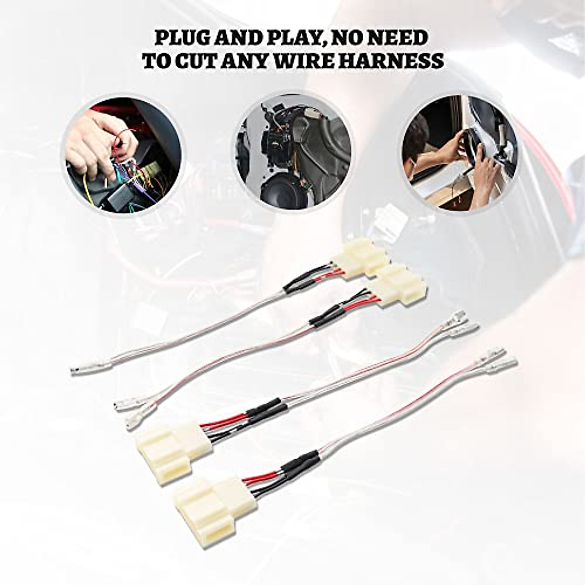 RED WOLF Door Speaker Wiring Harness Adapter Select for VW Volkswagen 1999-2019 Golf/Beetle/Passat, 1999-2016 Jetta Aftermarket Car Door Speaker Wire Cable Plug 4 PCS