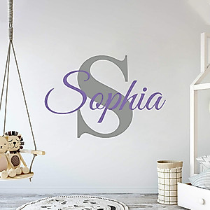 crypto, Multiple Font Custom Name & Initial Nursery Wall Decal - Mural Wall Decal Sticker for Home Children's Bedroom, Car & Laptop (OP002)