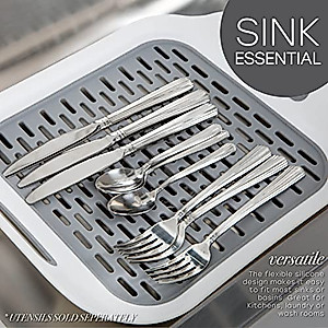 Kitchen Details Self Draining Hammock-Lift Sink Mat | Dimensions: 14 12. 2" x 2. 4" | Large Design | Kitchen | Laundry | Durable | Protects | Accessories, White