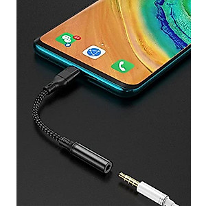 navor USB C to 3.5mm Headphone Jack Adapter Cable, Type C to Aux Audio Dongle Converter Adapter Compatible with Samsung Galaxy S22 S21 S20, Google Pixel 5, iPad Pro and More