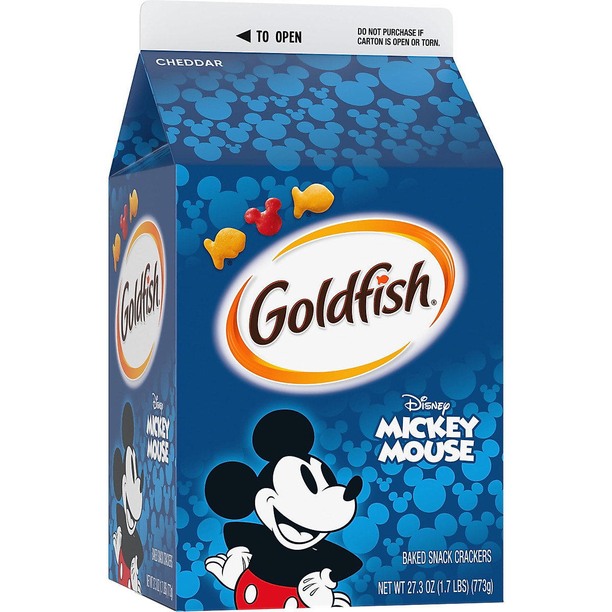 Goldfish Disney Mickey Mouse Cheddar Crackers, Snack Crackers, 27.3 oz carton