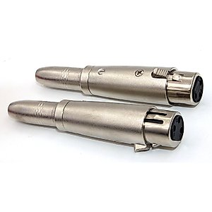 Zramo® TH094 2PC Professional Converter Adapter XLR 3 Pin Female to 1/4" 6.35mm Female Socket Audio Adapter Silver Tone TRS Jack Audio Cable Mic Cord Adapter Plug,Plus Many Other Applications