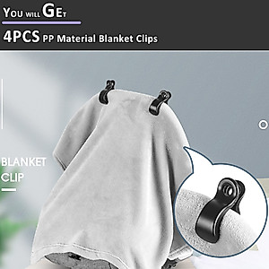 DIMEGA Baby Stroller Hooks Clips Cup Holders Combo, 4pcs Rotation Hooks, 1pcs Heavy Duty Metal Gourd Hook, 4pcs Kids Blanket Clips Pegs, 1pcs Parent Bottle Holder with Phone Mount for Outing (Black)