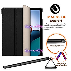 Xuanbeier Case for Xiaomi Redmi Pad SE 11 inch,Slim Stand Hard Back Shell Protective Smart Cover for Redmi Pad SE 11 2023 Case with Auto Wake/Sleep Function,Black