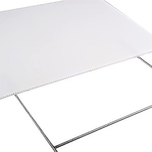 Kichwit 3 Pack Blank Yard Signs with Stakes, 17 x 12 Inches, White Plastic Yard Lawn Sign for Indoor or Outdoor Use