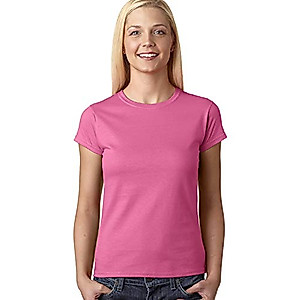 Gildan Women's Softstyle Cotton T-Shirt, Style G64000L, Multipack, Azalea (2-Pack), Small