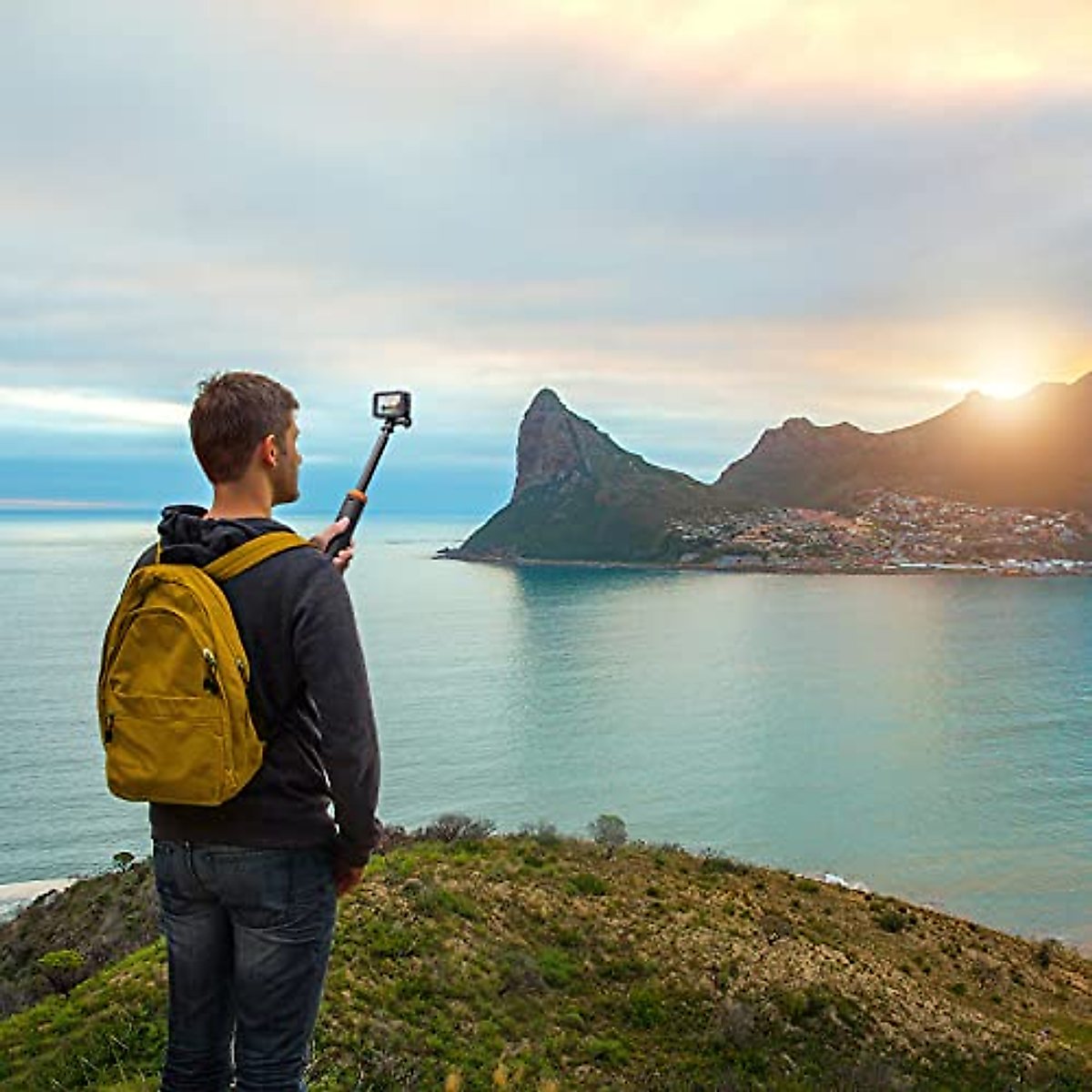 UURig Extendable Selfie Stick Tripod for GoPro Max Hero 10 9 8 7 6 5 4, DJI Osmo Action, Insta 360 One R and More Action Camera（50.7''）