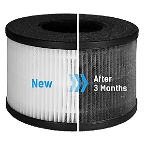 LW-03 HEPA Replacement Filters, 3-in-1 Filter Replacement for BS-03 Air Purifier, Pre-Filter, True HEPA Filter, Activated Carbon Filter