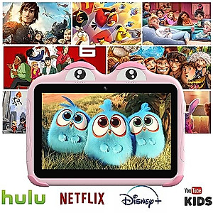 YINOCHE Kids Tablet 10 inch Android Tablet for Kids 64GB Toddler Tablet with Case WiFi Children's Tablets with Dual Camera Touch Screen Kids Apps Installed Tablet for Toddlers Netflix YouTube (Pink)