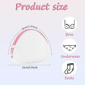 Jeffdad 3 Pack Bra Washing Bag For Laundry, Mesh Wash Bag For Bras with Zipper, Women Lingerie Bags Wash For Washing Delicates(Pink Green Grey)