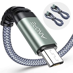 2-Pack Micro USB Cable [6.6ft], Unbreakable Android Micro USB Charging Cable, AINOPE Micro USB Fast Charging Cords for Android Nylon Compatible with Samsung Galaxy S6,J7 Edge Note 5, Kindle
