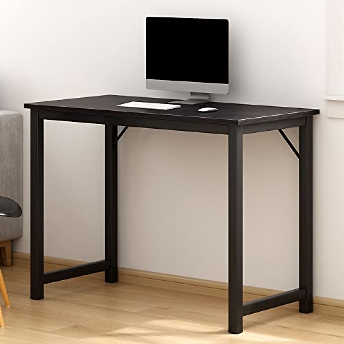 sogesfurniture Computer Desk 39.4 inches Sturdy Office Desk Meeting Desk Training Desk Writing Desk Workstation Desk Gaming Desk,Black