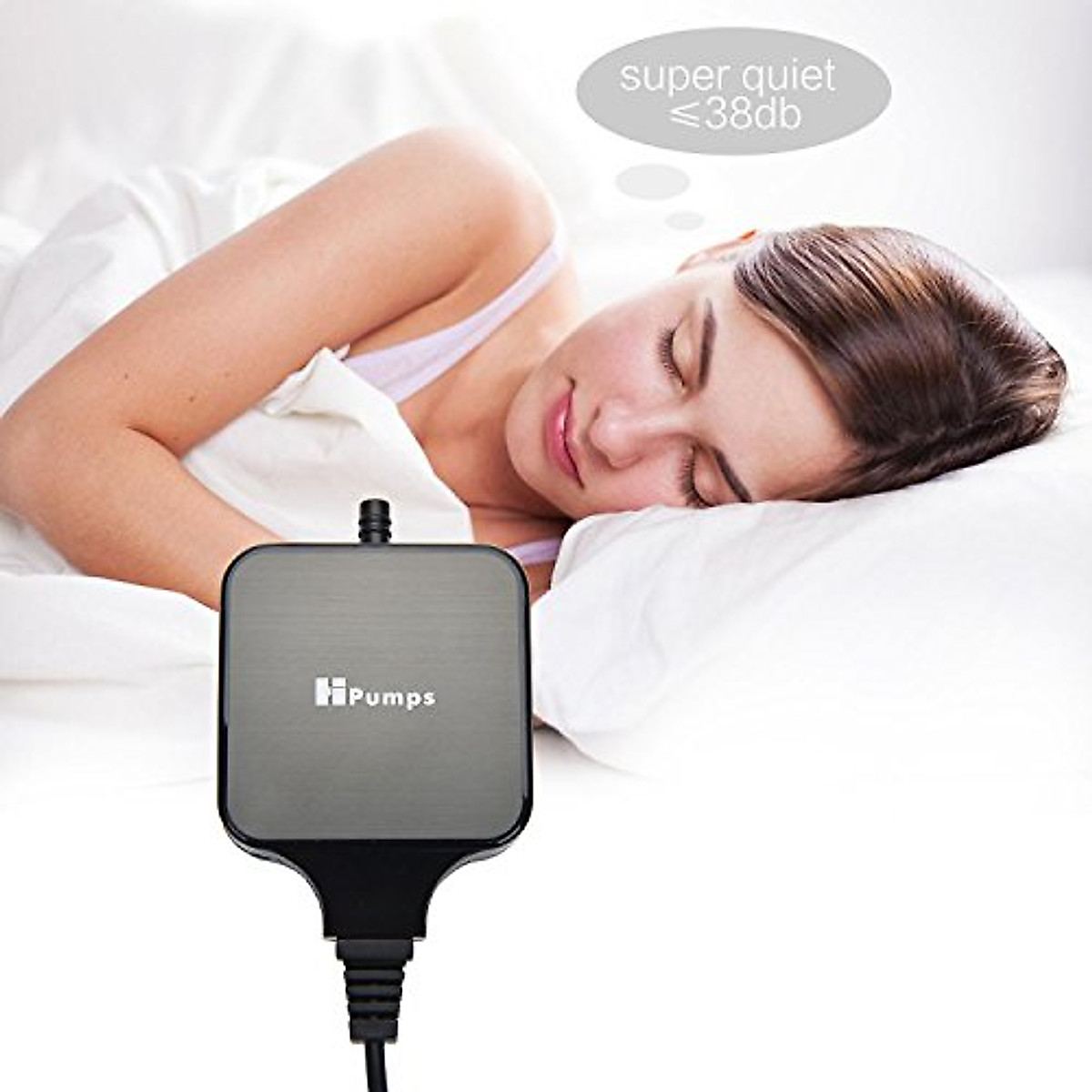 AsiaPPump Aquarium Air Pump Quietest Energy Saving 1-1.5W 24-40 Gallon (Black Square)