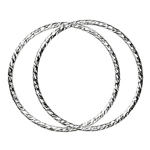 uGems 2 Sterling Silver Sparkle Stacking Rings Size 7 3/4