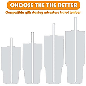 10PCS Replacement Straws for Stanley 20/30/40oz Travel Tumbler, Reusable Plastic Straws with Cleaning Brush, for Stanley Quencher Adventure, 40 oz Water Jug Accessories (30cm / 11.8inch Long)