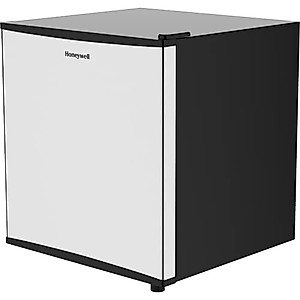 Honeywell Compact Refrigerator 1.6 Cu Ft Mini Fridge with Freezer, Single Door, Low noise, for Bedroom, Office, Dorm with Adjustable Temperature Settings, Stainless Steel