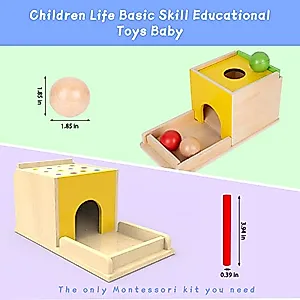Adena Montessori 5 in 1 Object Permanence Box Toddler Play Kit Toys for 1 Year Old Babies 6-12 Months 2 Year Old
