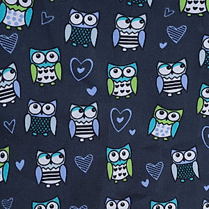 1pc Women's Bouffant Scrub Cap for Long Hair Ladies, Owls, Free size