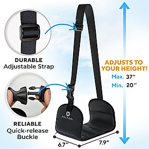 Portable Airplane Footrest for Airplane Travel - Comfortable Foot Hammock w/Memory Foam & Hardboard for No Feet Clashing - Ideal for Pain and Swelling Relief - Travel Essentials to Relax Your Feet