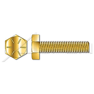 (35 pcs) 5/8"-11 X 7-1/2", Hex Tap Bolts, Full Thread, Grade 8 Steel, Yellow Zinc