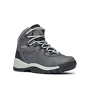 Columbia womens Newton Ridge Plus Waterproof Hiking Boot, Quarry/Cool Wave, 8 US