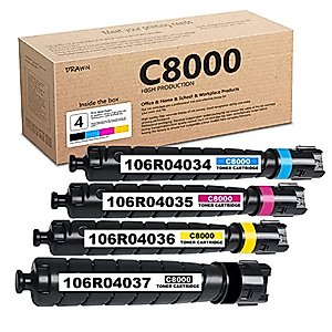 Versalink C8000 Toner Cartridge Set - DRAWN 4 Pack 106R04037 106R04034 106R04035 106R04036 Toner Replacement for Xerox Versalink C8000 Printer (BK/C/M/Y)