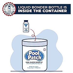 Pool Patch White Plaster Repair Kit 1.5 lb - Easy to Mix and Fast to Use Formula - Perfect for Patch Work - Waterproof, Quick-Drying, Extra Strong Bond - (coverage: approx. 3/4 sq. ft.)