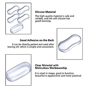 Bidet Toilet Seat Bumpers, Universal Toilet Seat Buffer,Toilet Lid Rubber Bumpers with 2 Size,Bidet Bumpers with Strong Self Adhesive(Clear, 4 for Toilet Lid, 1 for Toilet Water Tank)