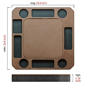 Floating Game or Card Table Tray for Pool or Beach Party Float Lounge Durable Foam Drink Holders with Waterproof Playing Cards (Brown)