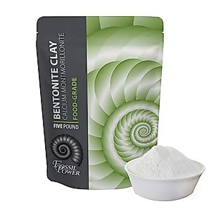 FOSSIL POWER Calcium Bentonite Clay Powder 5 Lb – Natural Heavy Metal Detox & Deep Pore Cleansing | Indian Healing | DIY Hair & Facial Mask Treatment for Sensitive Skin | Deo, Bath & Foot Soak