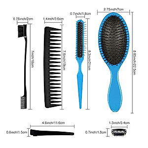12pcs Wig Brush Comb Set, SOFYE Professional Styling Tool Loop Hairbrush Wide-Tooth Comb Edge Brush Hair Clips for Synthetic Wigs, Hair Extensions & Human Hair