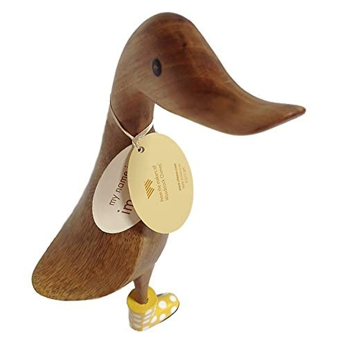 DCUK, The Duck Company - Natural Welly Ducklet - Spotty Yellow Boots - Large