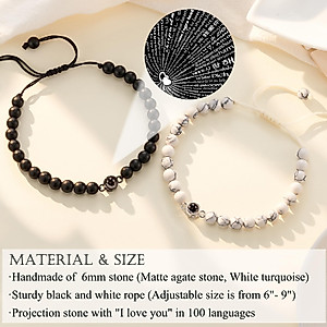 Tarsus Valentines Day Gifts for Him Boyfriend Husband, Couples Gift Ideas, Matching Bracelets for Couples I Love You Gift for Him Her Boyfriend Girlfriend BF GF Christmas Anniversary Jewelry