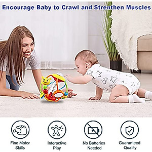 HOLA Baby Toys 6 to 12 Months Baby Toys 0-6 Months, Baby Rattles Activity Ball Infant Toys, Shaker Grab Spin Rattle, Crawling Educational 6 Month Old Baby Toys for 3, 6, 9, 12 Months Baby Boys Girls