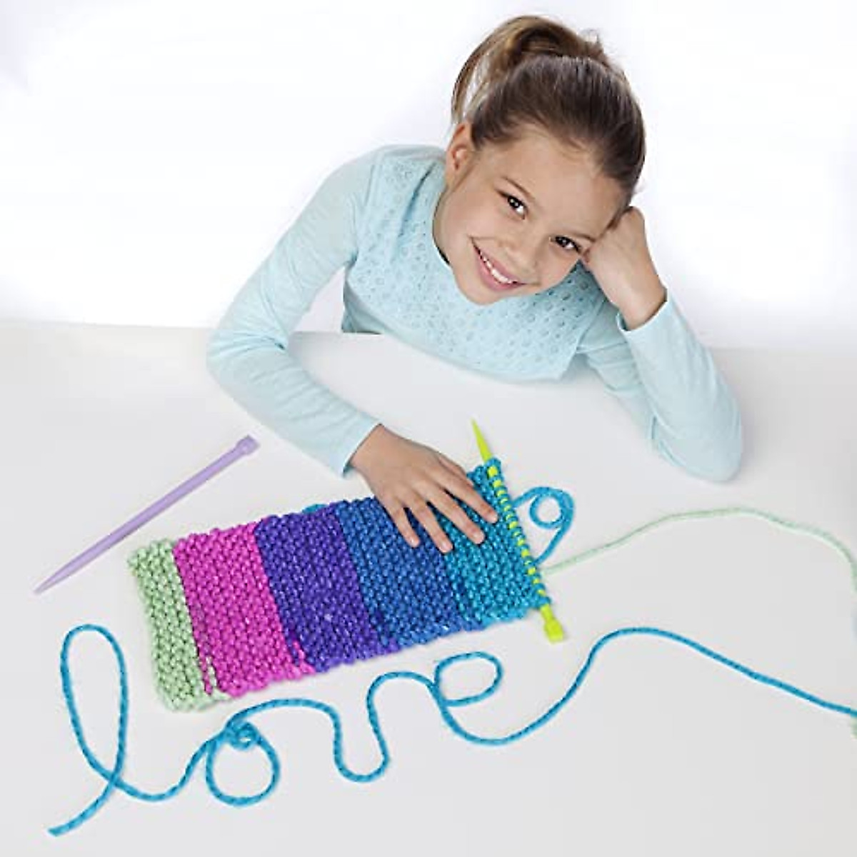 Creativity for Kids Learn to Knit Pocket Scarf - DIY Knitting Kit for Beginners, Kids Craft Kit