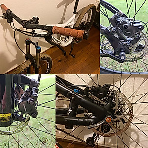 Cyclon Shimano MT200 MTB Hydraulic Disc Brakes Set, Left Front 800mm Right Rear 1400mm with Rear PM/is Adapter Aluminum Alloy Hydraulic Bike Brakes, Dual Disc Piston Fit 160mm Rotors Hydrauli Brakes