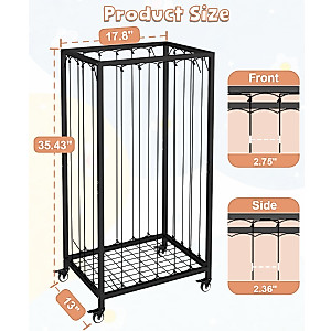 Ardier Stuffed Animal Storage Organizer with Wheels, Stuffed Animal Zoo Shelf with Elastic Rope for Nursery, Play Room, Bedroom, Kids Plush Toy Holder for Boys and Girls, Black.