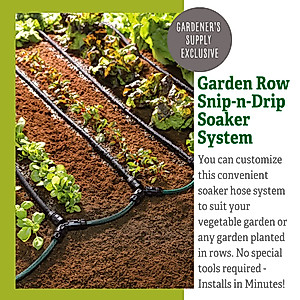 Gardener's Supply Company Snip-n-Drip Irrigation Kit | Outdoor Customizable Self-Watering Sprinkler Soaker Hose System | Supplys 4 25 Foot Garden Rows