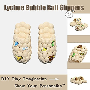 Bubble Slides for Kids, Boys Girls Cloud Slides，Non-Slip Open Toe Breathable Pool Slippers, Comfy Cushioned Thick Sole House Slippers Bedroom Shower Slippers