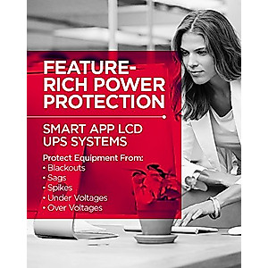 CyberPower OR500LCDRM1U Smart App LCD UPS, 500VA/300W, 6 Outlets, AVR, 1U Rackmount