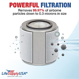 LifeSupplyUSA HEPA Filter Replacement Compatible with Austin Air FR200 FR250 Health Mate Junior HM200, HM 200, HM-200 HM-205 HM-250 Air Purifiers