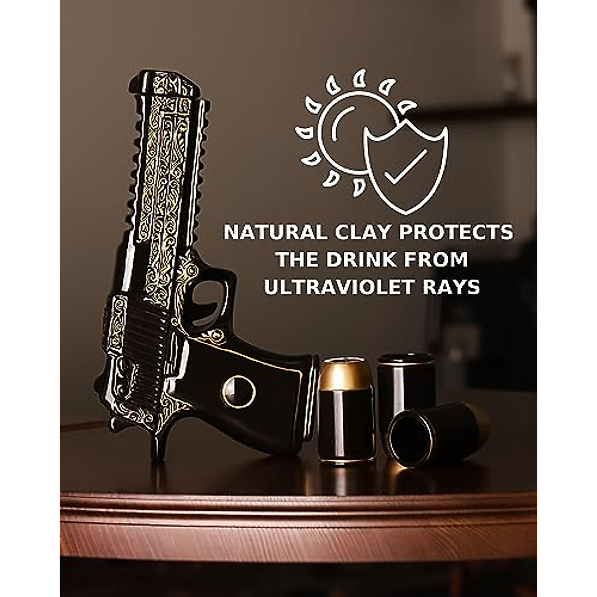 Ceramic Decanter Set 500Ml With Shot Glasses - Regalos Para Hombre - Tequila Liquor Whiskey Anniversary Bottle for Men - Alcohol Bar Decor For Home - Unique Dad Birthday Gift Ideas from Daughter Son