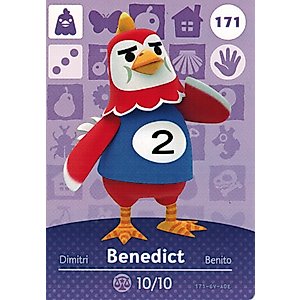Nintendo Animal Crossing Happy Home Designer Amiibo Card Benedict 171/200 USA Version