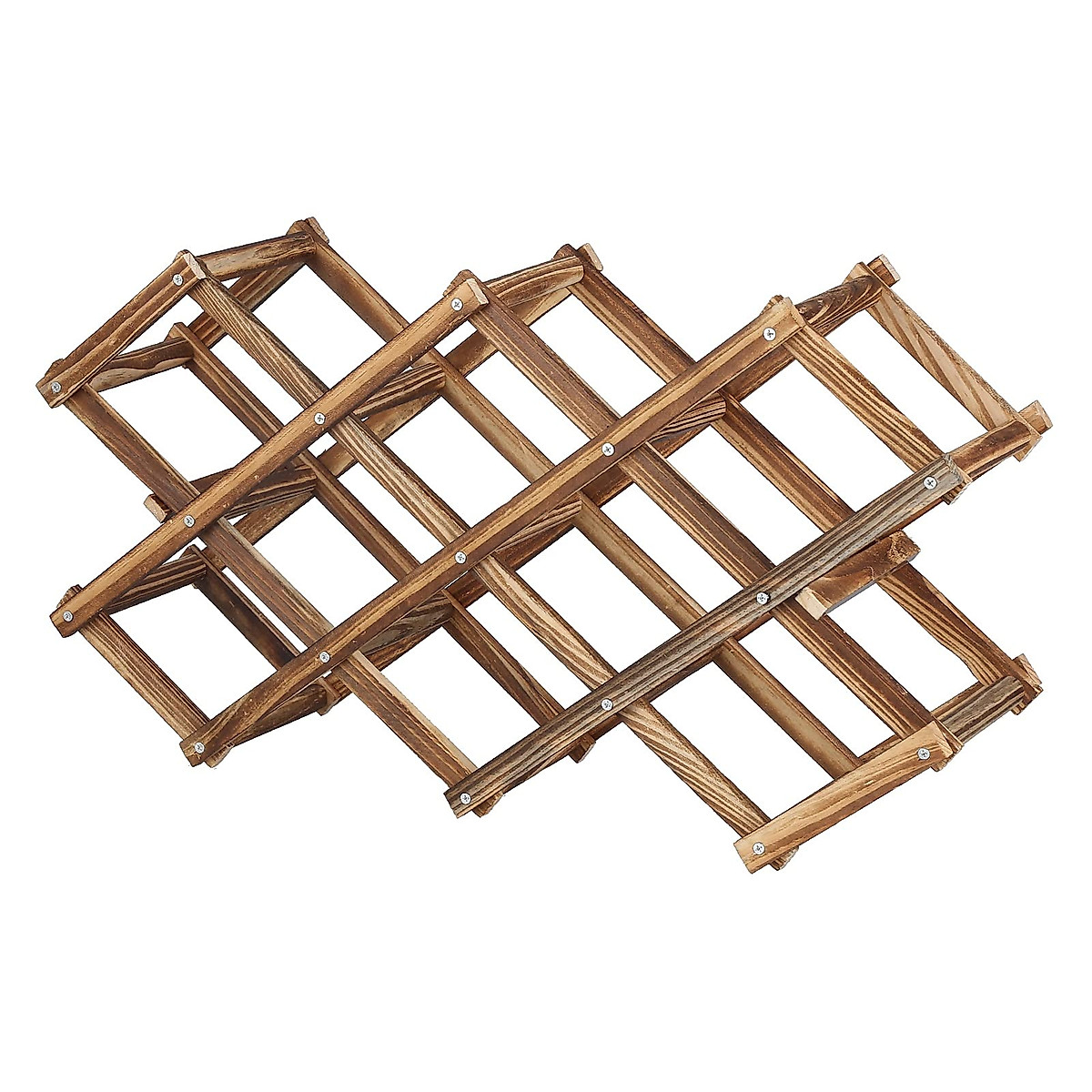 Hyuduo Wine Cabinet, Wood Wine Storage Racks Foldable 10 Bottle Wooden Standing Wine Bottle Stand Holder Display Shelf for Home Kitchen Bar Cabinets,Bar Cabinet, Wine Cabinet