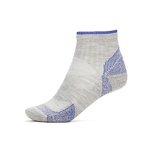 ExOfficio Women's BugsAway Solstice Canyon Quarter Socks, Sleet Heather/Admiral Blue, S/M