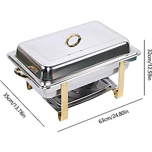 Single Pan Buffet Server, Chafing Dish Buffet Set, Portable Stainless Steel Food Warmer, Chafing Dish Set Perfect for Catering, Parties, Events and Holiday