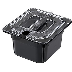Carlisle FoodService Products 10311U07 Polypropylene Universal Handled Notched Lid, 6-7/8" Length x 6.31" Width x 7/8" Height, Clear, For TopNotch One-Sixth Size Food Pans (Case of 6)